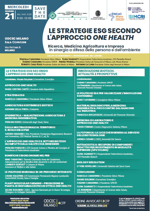 LE STRATEGIE ESG SECONDO L'APPROCCIO ONE HEALTH Ricerca, Medicina ...